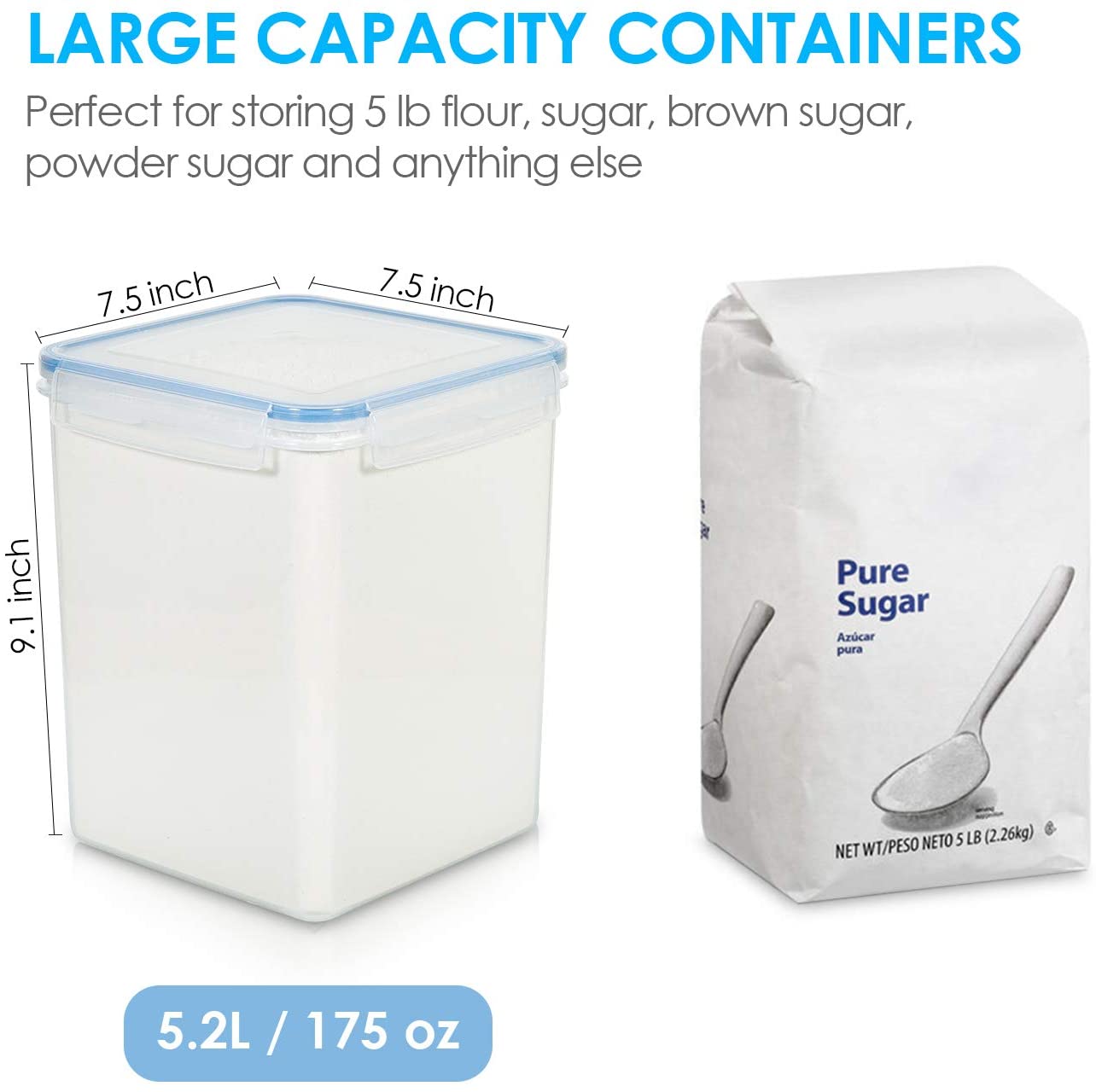 5.2L Large Food Storage Containers - Buy Food Storage Container, Food ...