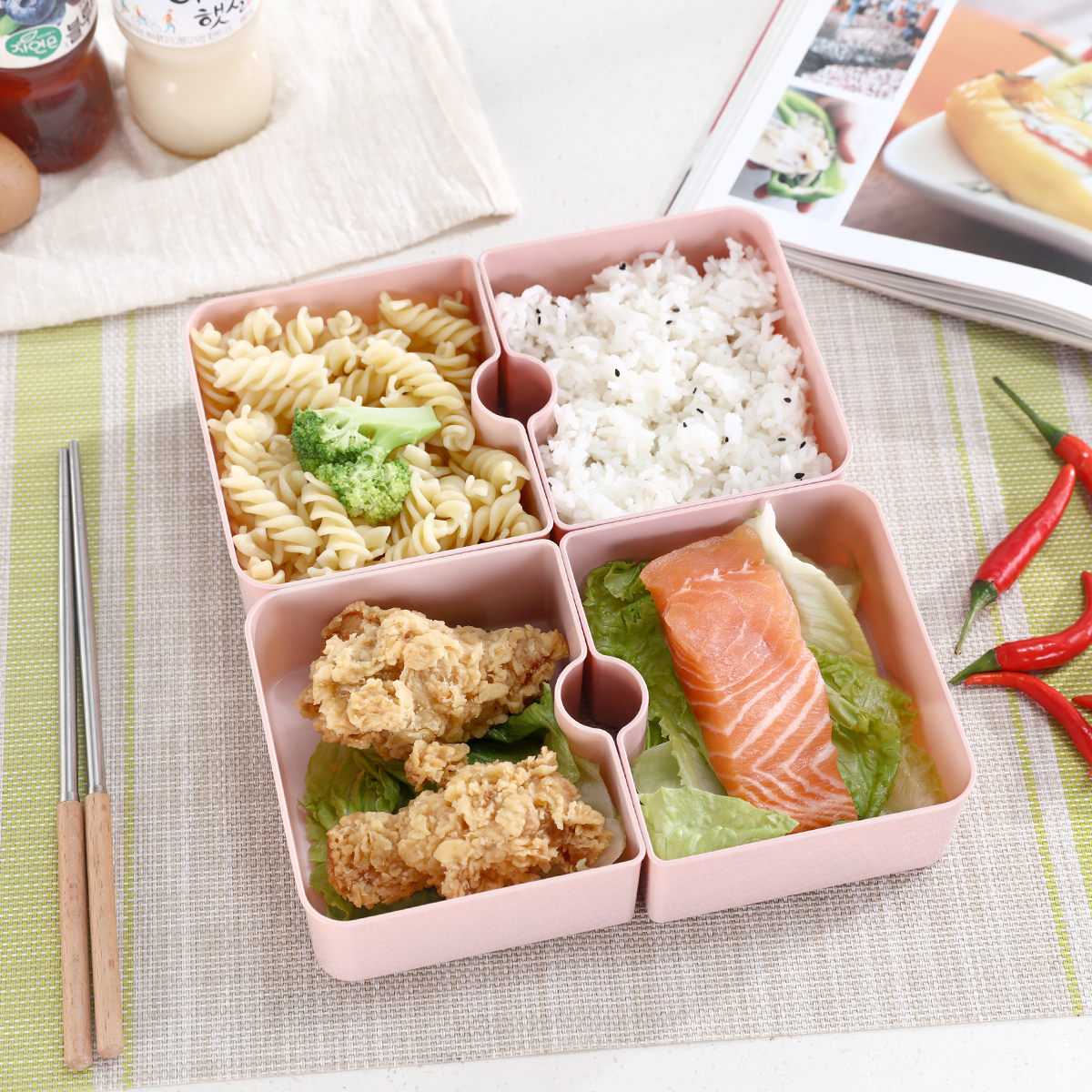 4 compartment lunch box, lunch box BPA free plastic - Buy plastic lunch ...